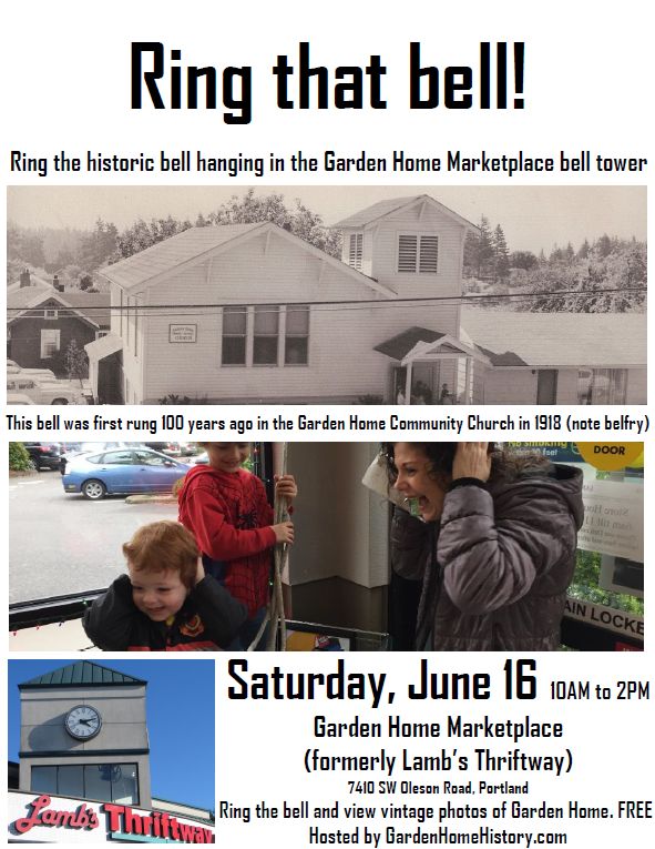 June 16, 2018 bell ringing poster | GardenHomeHistory.com